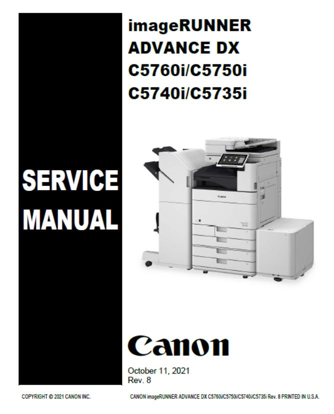 Canon imageRUNNER ADVANCE DX C5760i/C5750i/C5740i/C5735i Service Manual Download in pdf